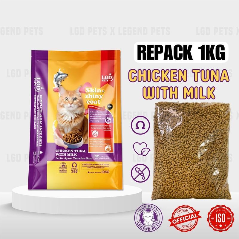 LGD PETS Makanan Kucing Premium [1KG REPACK]Chicken Tuna With Milk ...