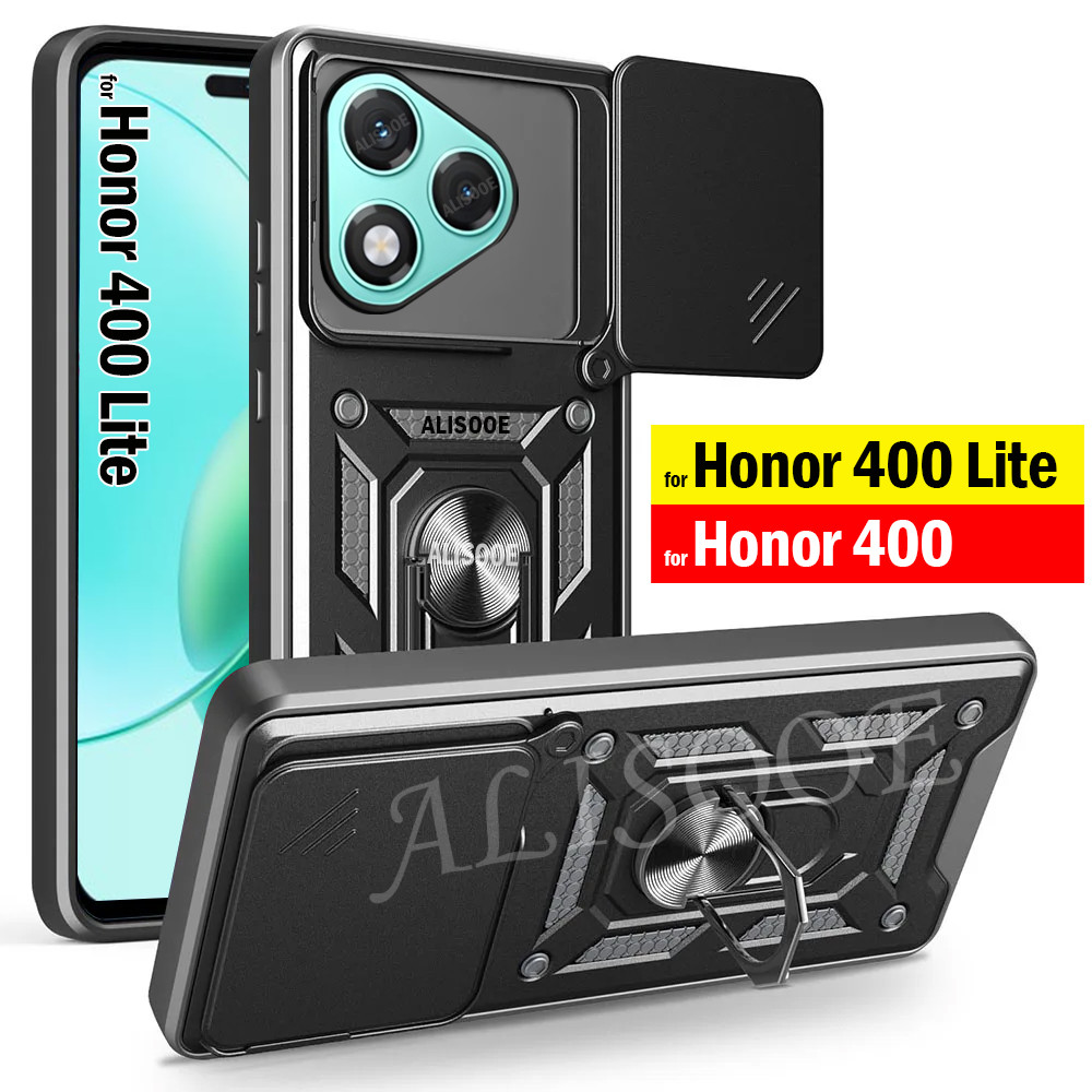 For Honor 400 Lite 5G Case Slide Camera Lens Ring Stand Holder ...