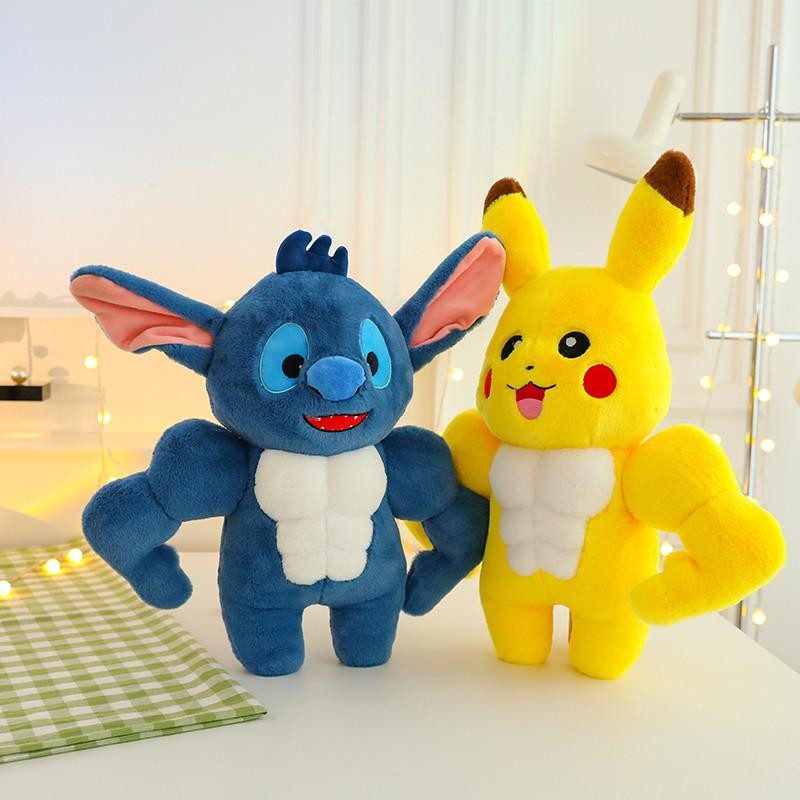 Miniso Pikachu Dolls Wholesale Muscle Stitch Plush Fierce Men Dolls ...
