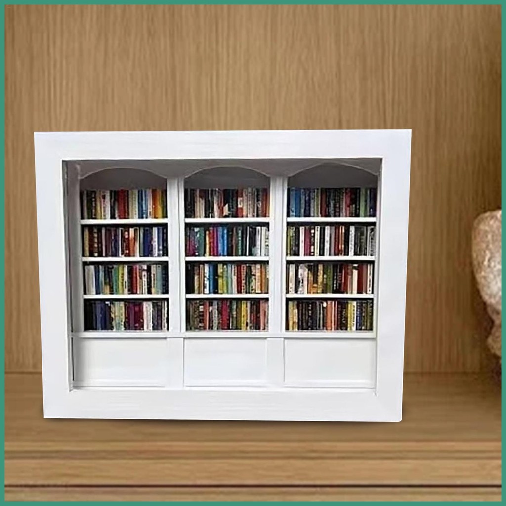 Tiny Bookshelf Model Wooden Miniature Bookcase for Desk Small Bookcase ...