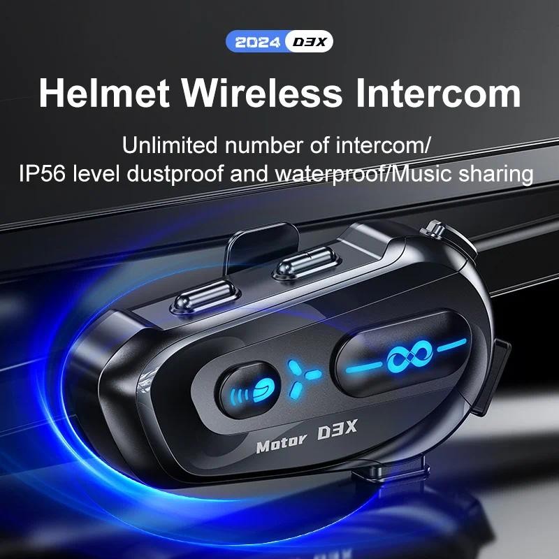 D3X Motorcycle Helmet Intercom Multi Person Communication 1000m ...