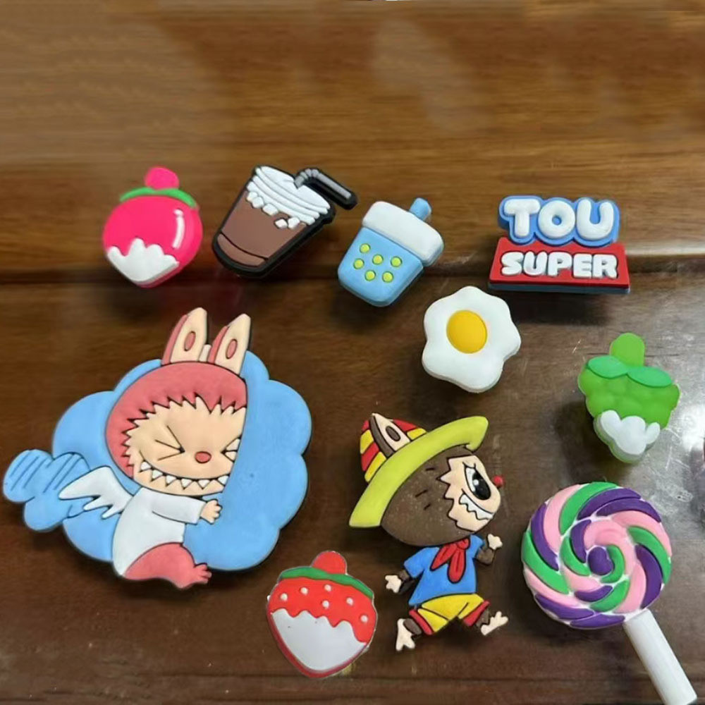 Cartoon Popmart Labubu Jibbitz Set Labubu Macaron Jibits Crocs Charm ...