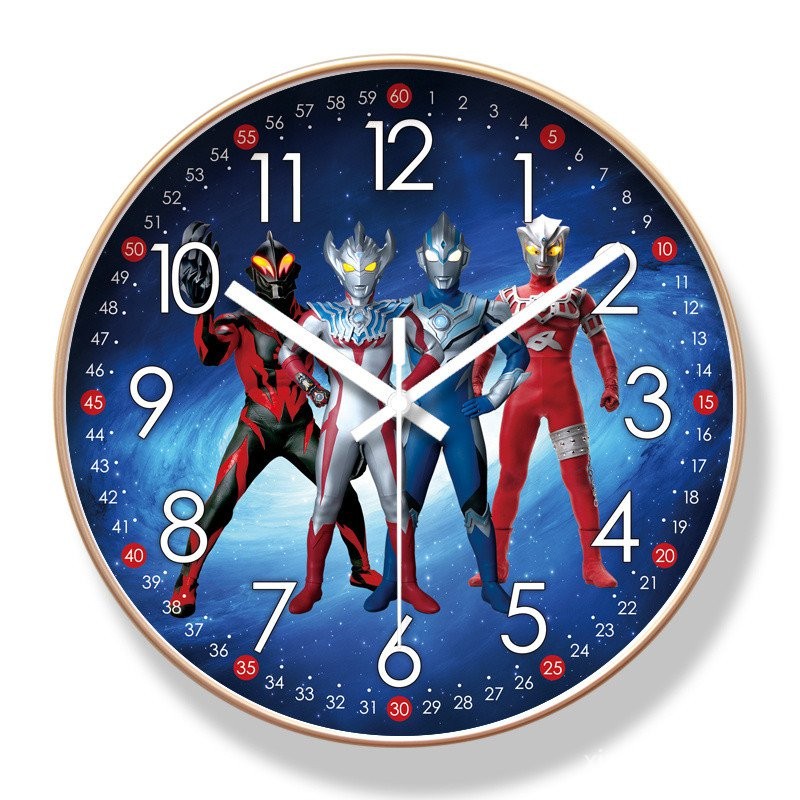 Ultraman Cartoon Early Education Style Living Room Clock Bedroom Clock ...