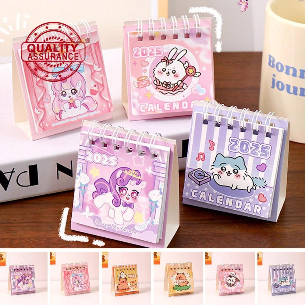 2025 Mini Calendar Cute Cartoon Desktop Calendar Monthly Office ...