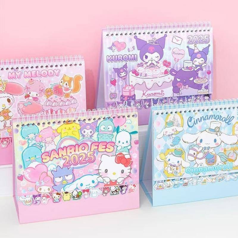 2025 Sanrio Desktop Paper Anime Calendar dual Daily Scheduler Table ...