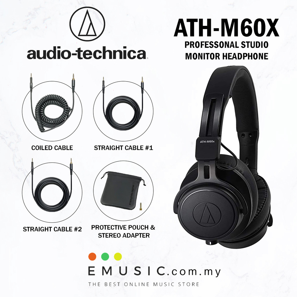 Audio Technica ATH-M60X Professional Studio Monitor Headphones (Audio-Technica / ATHM60X / ATH ...