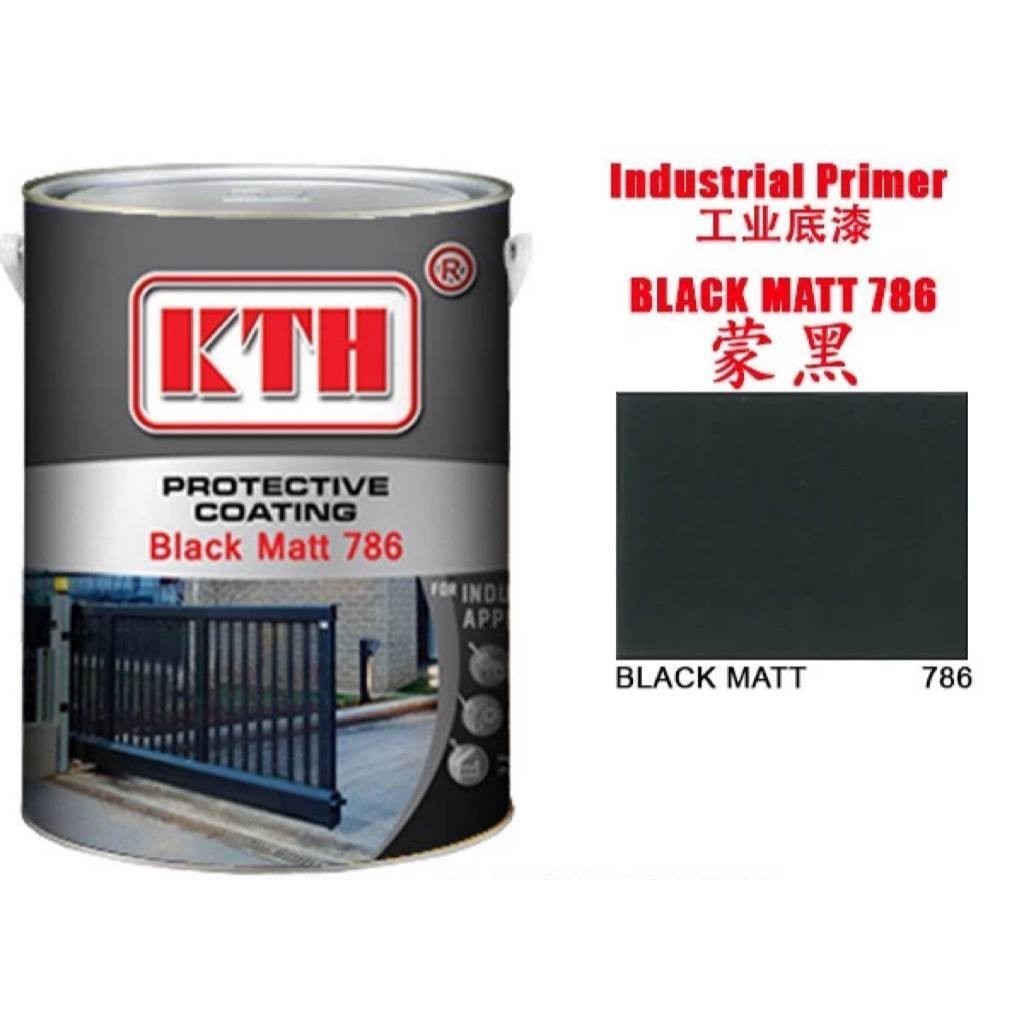 1 Liter KTH 786 matte black paint cat besi / cat hitam matte / cat kayu ...