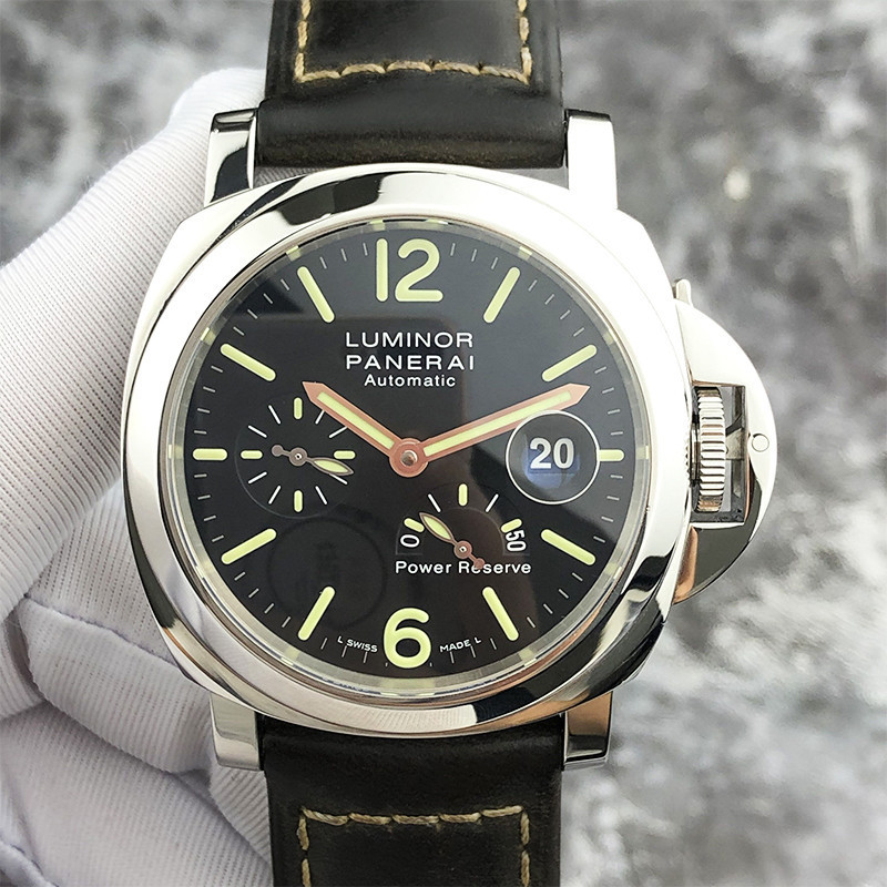 Pane LUMINOR Series PAM01090 Stainless Steel Black Face Power Reserve ...