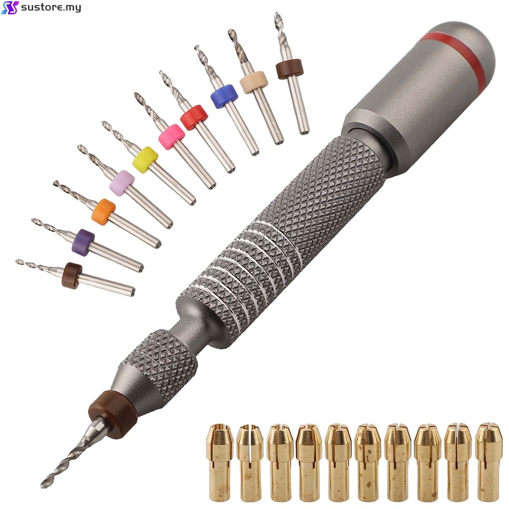 [Super] 21-Piece Precision Hand Drill Bit Set with Chuck for DIY ...