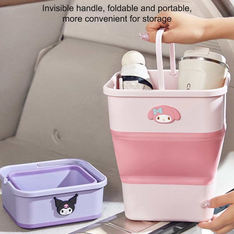 [MMBB] Kawaii Sanrio Kuromi Car Folding Trash Can My Melody Exquisite ...