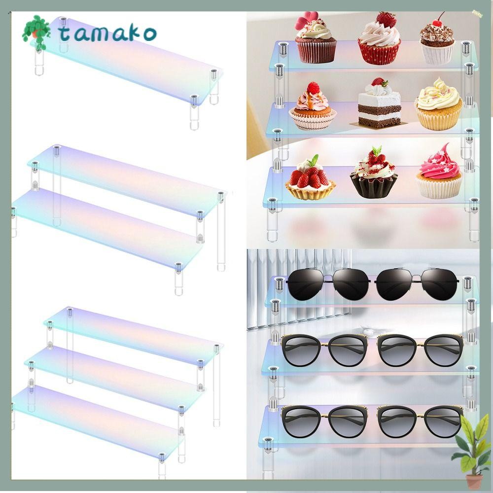 TAMAKO Display Shelf, Iridescent Acrylic Display Risers Stand, Durable ...