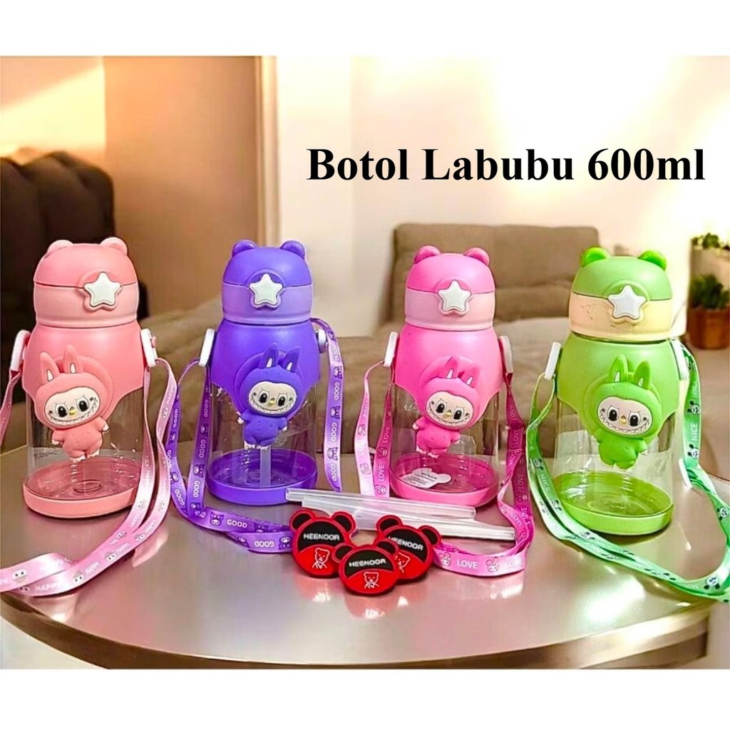 Labubu Drinking Bottle 600ml Labubu Children's Bottle with Viral Food ...
