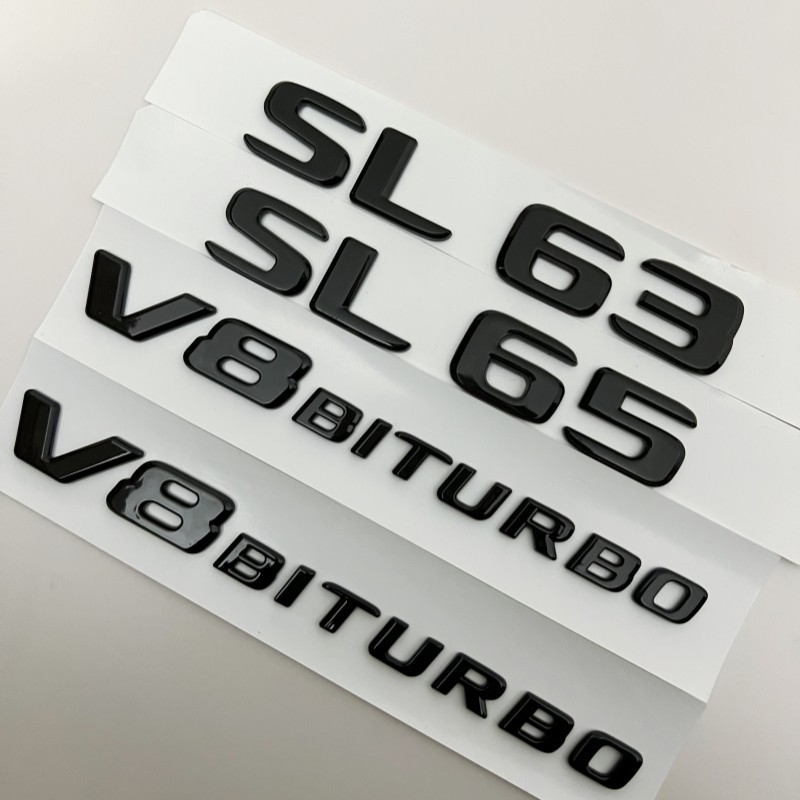 2017 black font SL63 SL65 V8 ABS logo Mercedes AMG car logo | Shopee ...