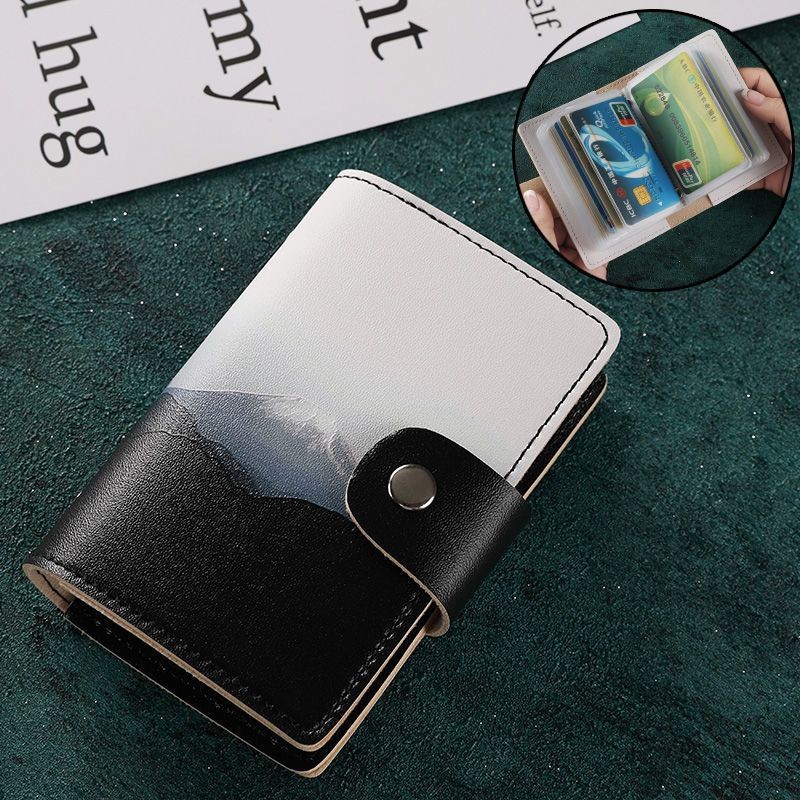 Dompet Kad Kulit Kapasiti Besar | Reka Lukisan Minyak - Holder ID & Kad ...