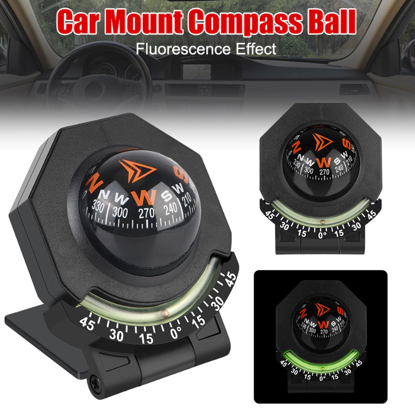 Car Dashboard Compass High Precision Foldable Spherical Compass With ...