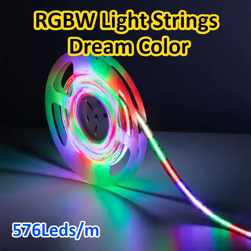 Dream Color 10mm 5meters Multicolor RGB IC 576Leds/m Dc12V 24V Magic Digital Smart Cob Led Strip ...