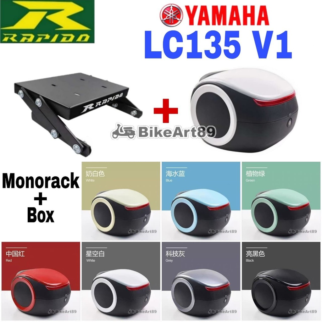 Rapido Monorack Yamaha LC135 V1 Combo Set with Top Box Alien ABS Tail ...
