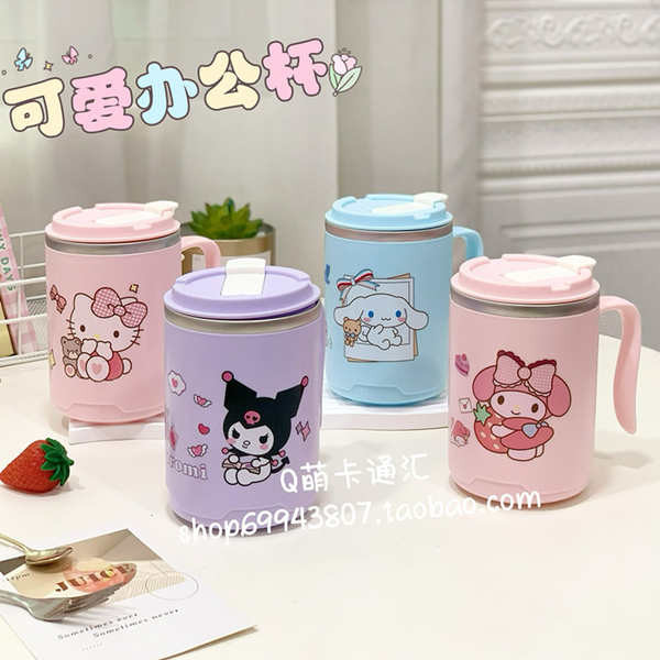 botol air tahan sejuk kuromi tumbler with straw tumbler tahan sejuk budak Cute Cartoon Water Cup ...