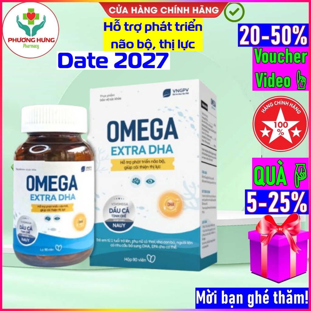 Vngpv Omega extra DHA fish oil Supports brain and vision development - Bottle of 10 tablets ...