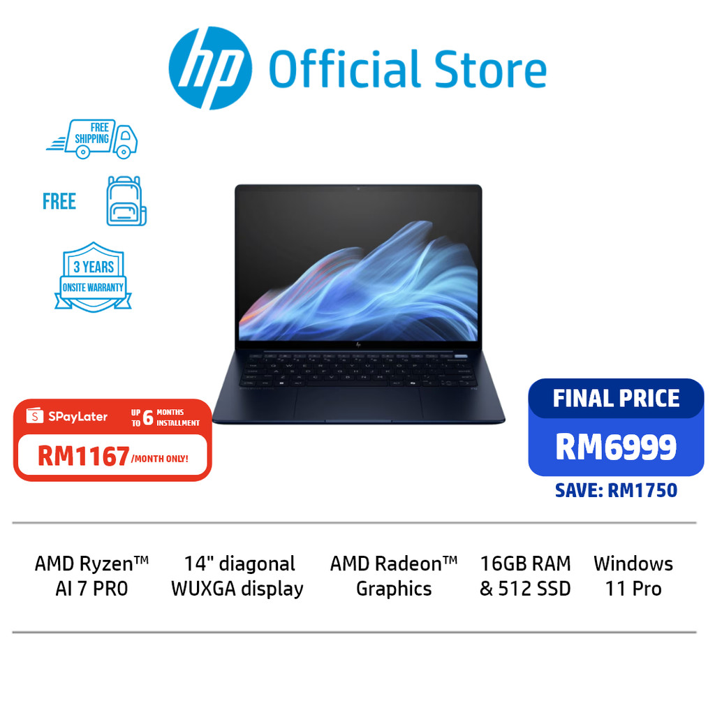 HP EliteBook X G1a 14 inch Notebook Next Gen AI PC, Silver | AMD Ryzen ...