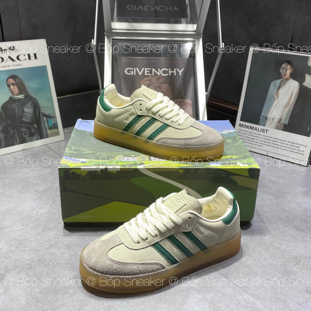Clarks 8th street samba oleh ronnie fieg kapur putih/hijau (id7297 ...