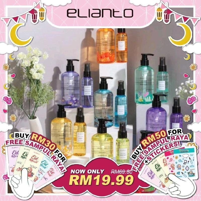 Elianto Perfumed Shower Gel and Body Mist Set (Bau Wangi Best Everyday ...