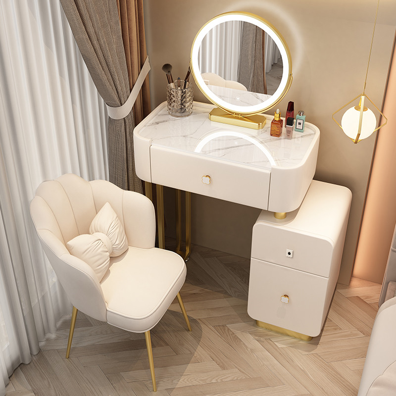Cream Style Dressing Table Bedroom Modern Simple Dressing Table Mirror ...
