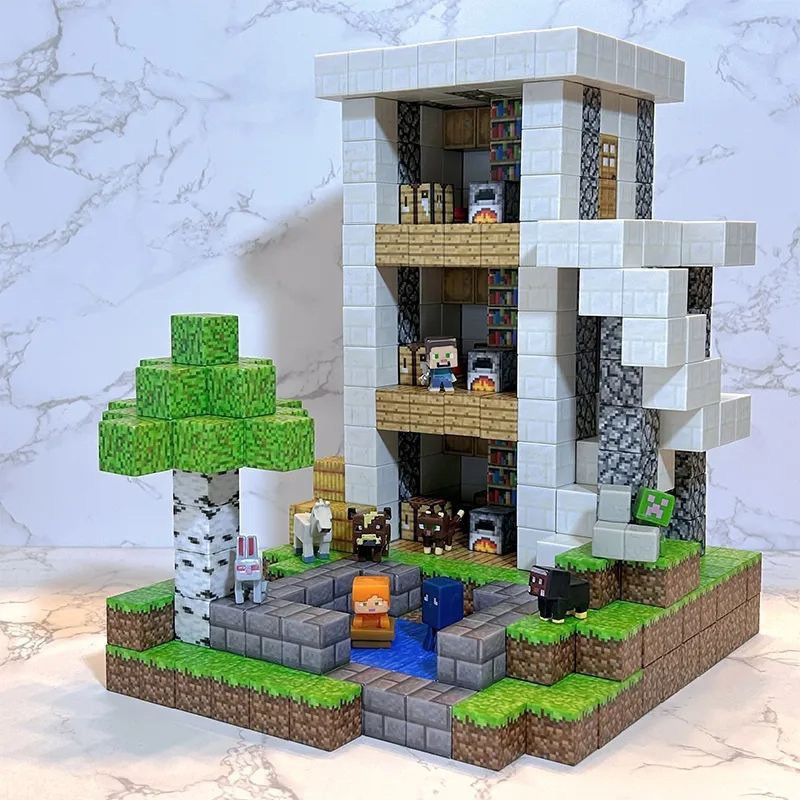 [Set Gift Box] 355PCS Gift Doll Minecraft Magnetic Block Building ...