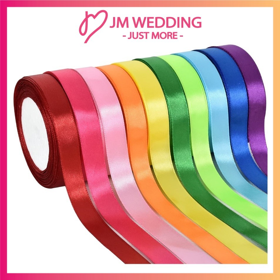 (25Yard 𝟏𝐑𝐨𝐥𝐥)(3/4"inch)Satin Ribbon 2cm Reben Kraftangan Hadiah 20mm ...