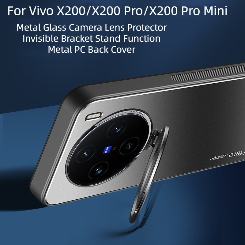 For Vivo X200 Pro Casing X200 X200Pro Mini Case Luxury Metal Glass Camera Lens Protector ...