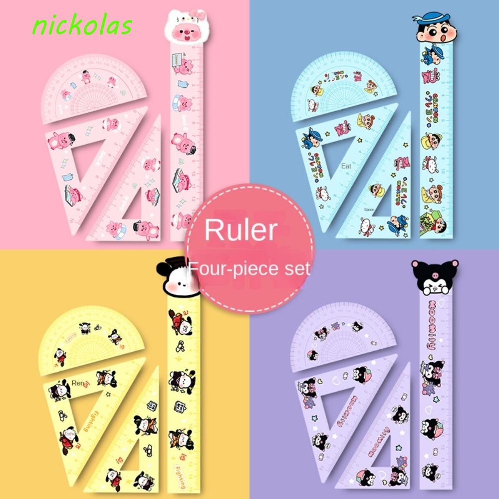 NICKOLAS Anime Kuromi Ruler Set, Stationery My Melody Cartoon Pattern ...
