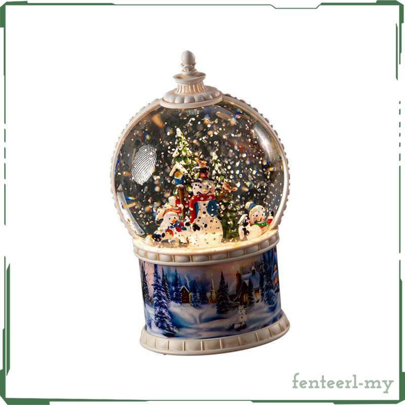 [Fenteer1efMY] Lighted Christmas Snowman Snow Globe Rotating Party ...