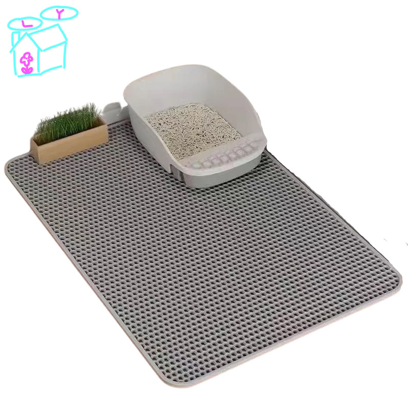 PVC rectangular litter mat Double filter litter mat anti-splash mat ...