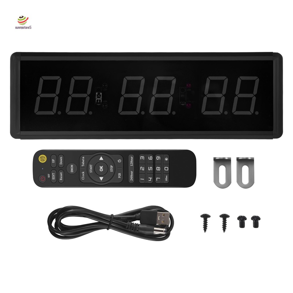 Gym ,LED Interval Digital Countdown Wall Mounted Clock Fitness ,Digits ...