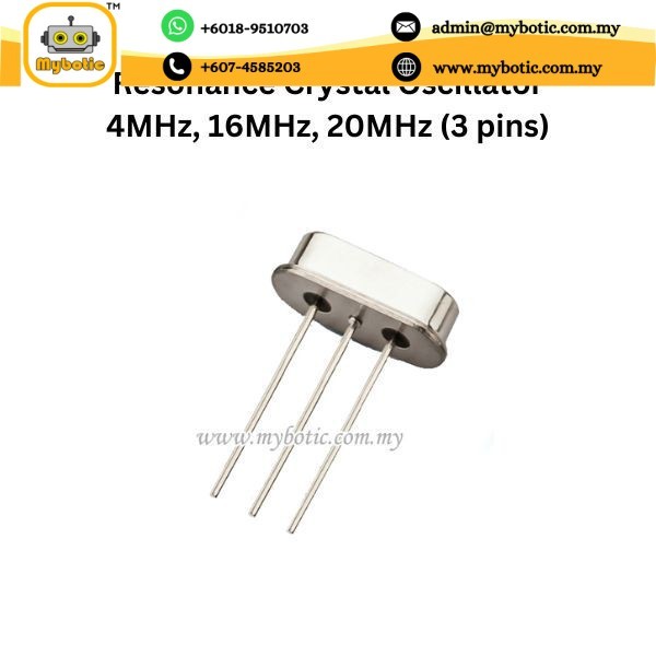 Resonance Crystal Oscillator 4MHz, 16MHz, 20MHz (3 pins) | Shopee Malaysia