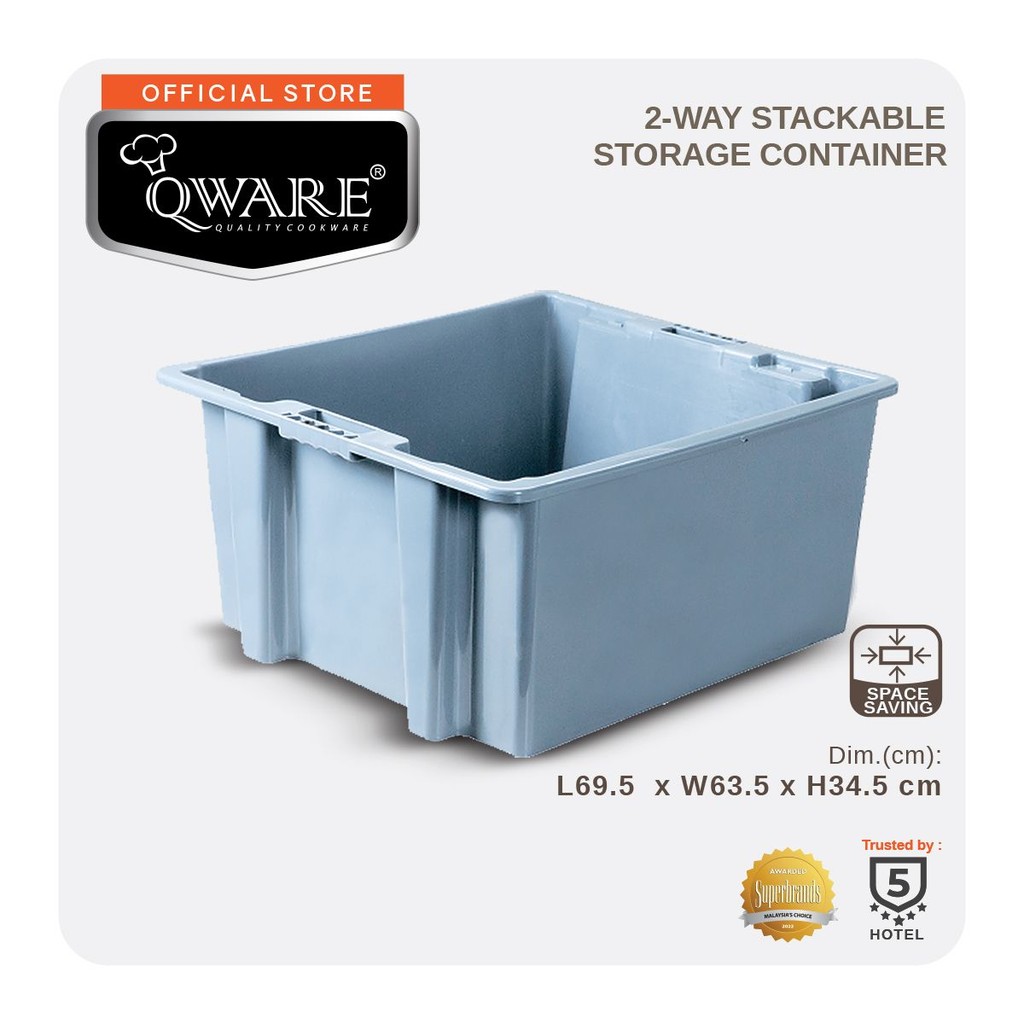 Qware 2 Way Stackable Storage Container | Shopee Malaysia