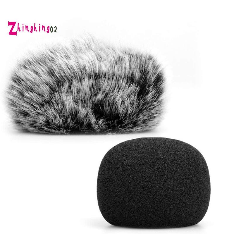2Pcs Microphone Windscreen Furry Windscreen Microphone Covers Muff Wind ...