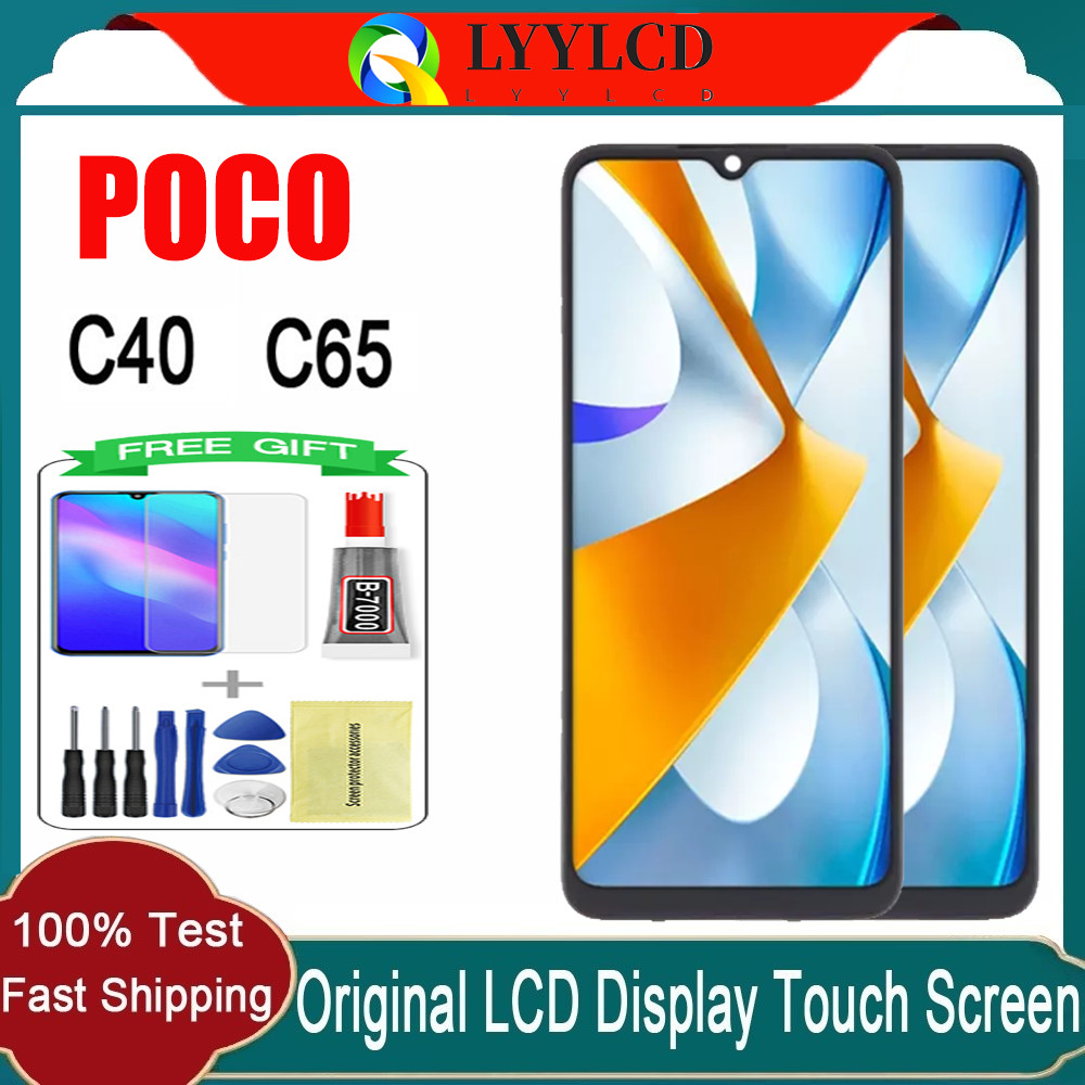 Original Poco C40 C65 LCD Display Touch Screen With Frame Replacement ...