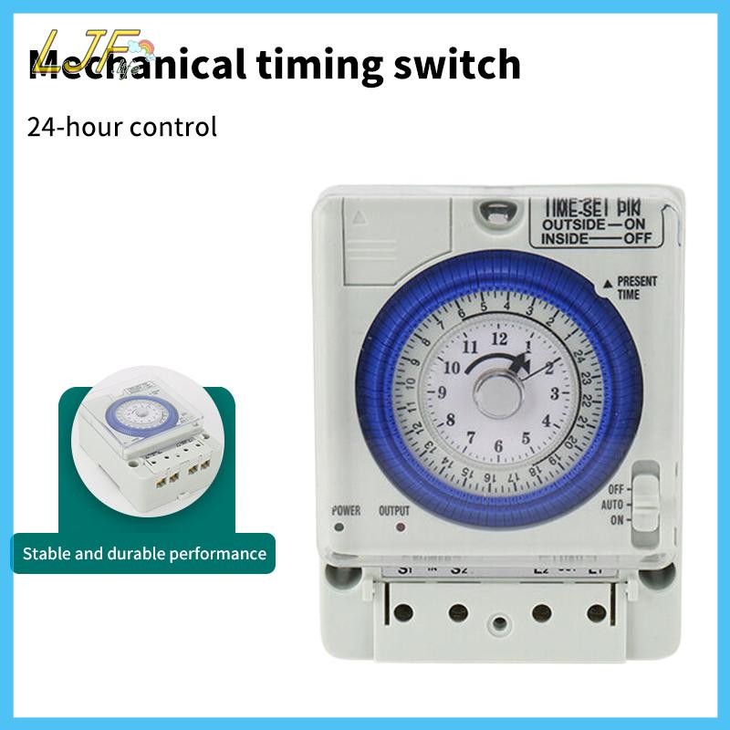 LJF 24Hours Timer Switch Timer Plug In Mechanical Grounded Programmable Smart Countdown Switch ...