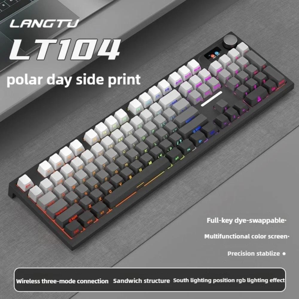 Langtu LT104 Mechanical Keyboard Fullsize 3mode Wired and Wireless with ...