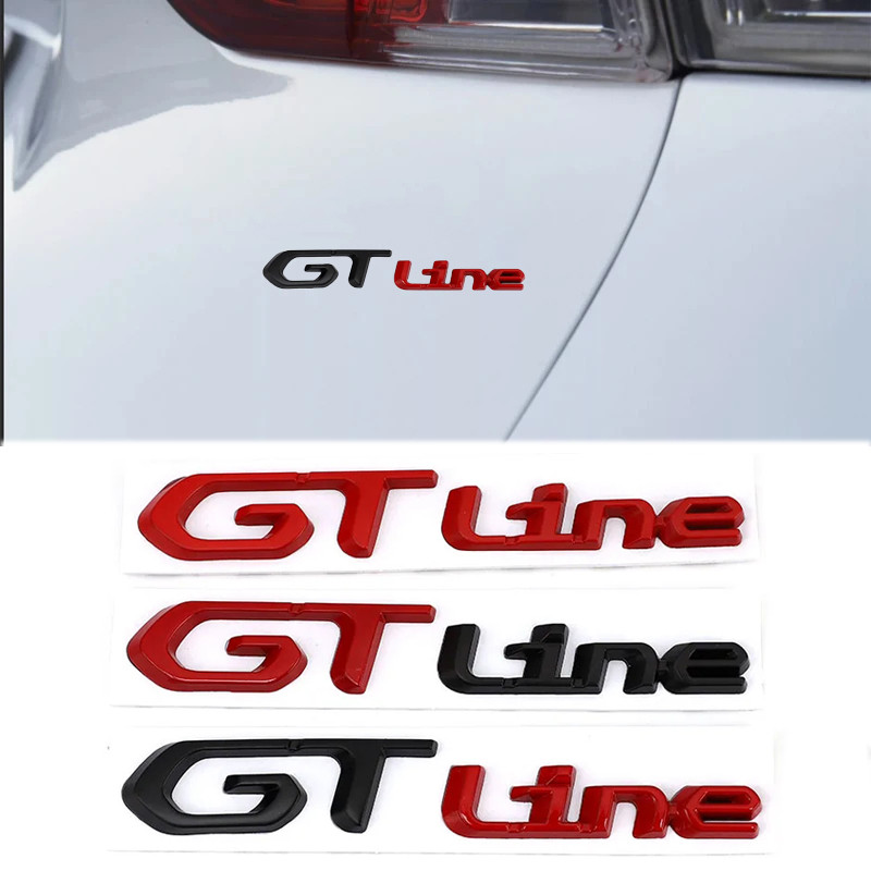 Metal GT Line Car Badge Rear Emblem Tail Sticker For Peugeot GT 206 208 ...
