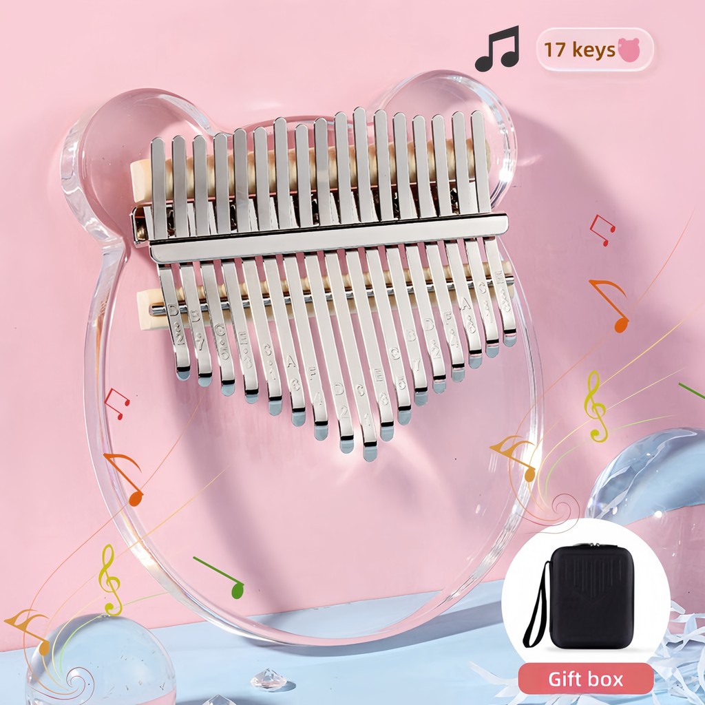 Kalimba Music Tool 17 Keys Acrylic BONUS Task / Kalimba17 Key for ...