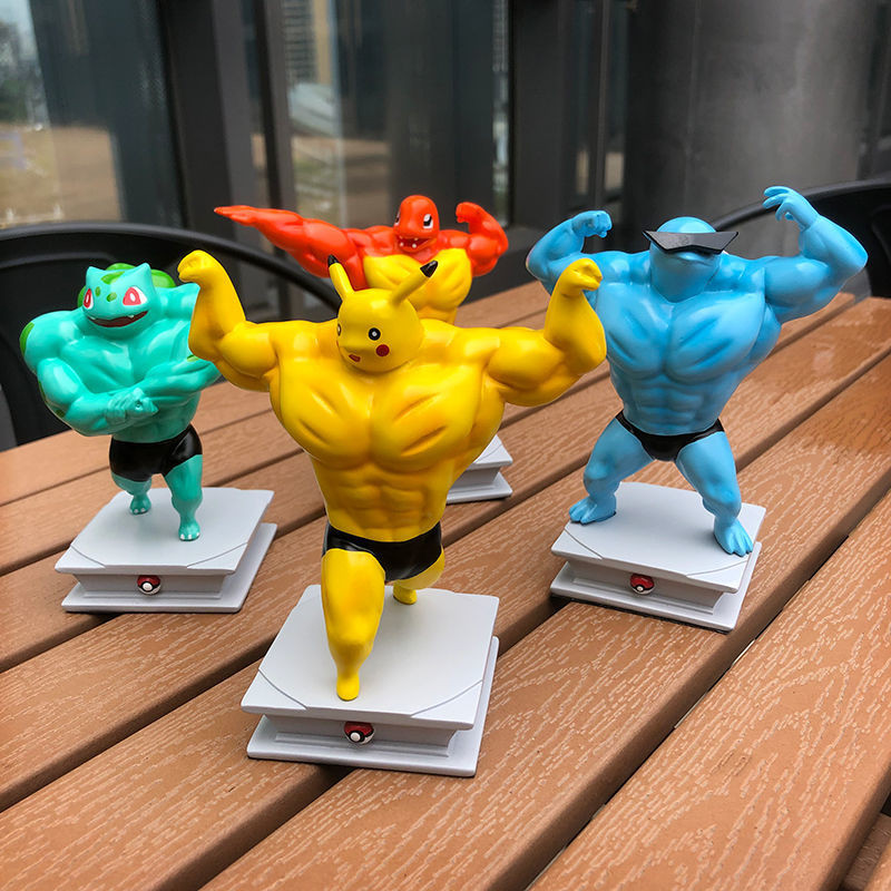 Muscle Pikachu Figure Pokémon Birthday Gift Macho Version Jenny Turtle ...