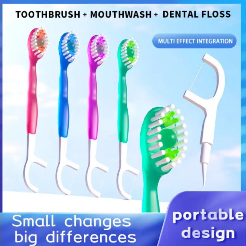 3-in-1 Disposable Toothbrush Exploded Bead Adult Cleaning Toothbrush ...