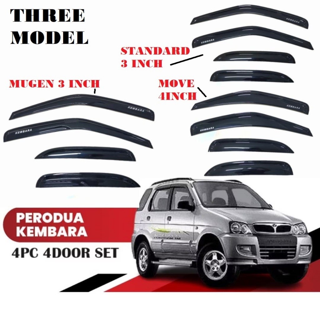 Perodua Kembara Door Visor Air Press Mugen Slim Fit Move Rain Guard ...
