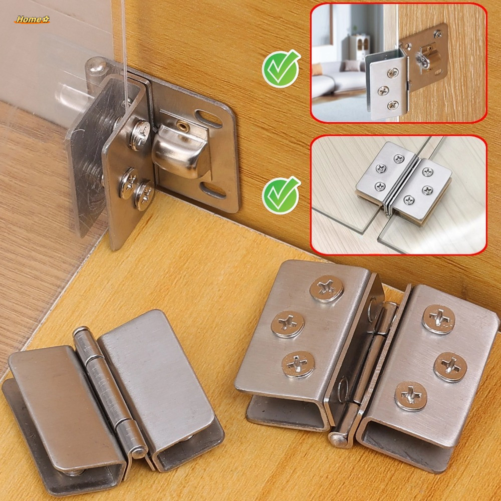 Single/Double Sided Glass Door Hinges Non Perforated Stainless Steel ...