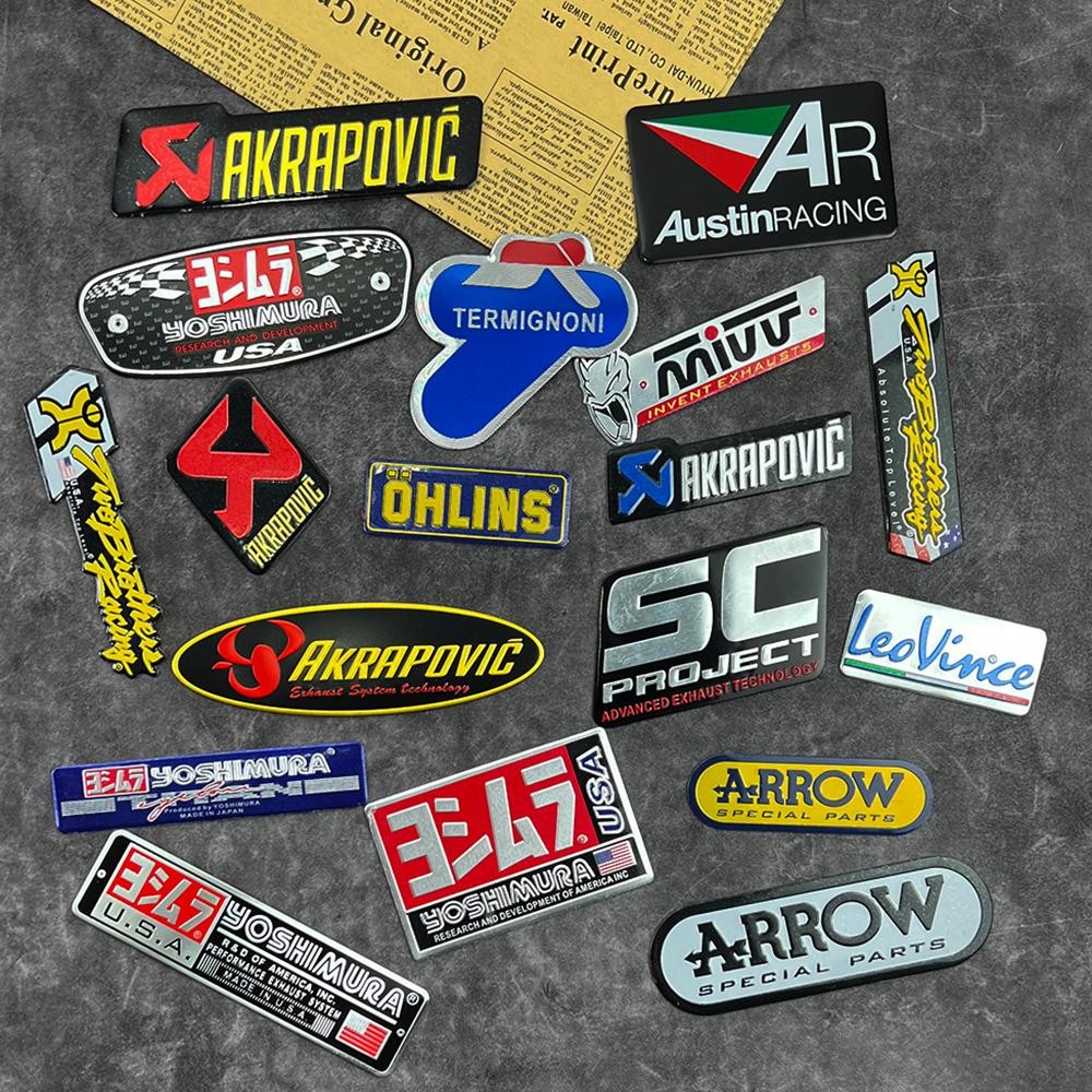 3D Motorcycle Exhaust Pipe Decal Accessories Aluminum Sticker For ...