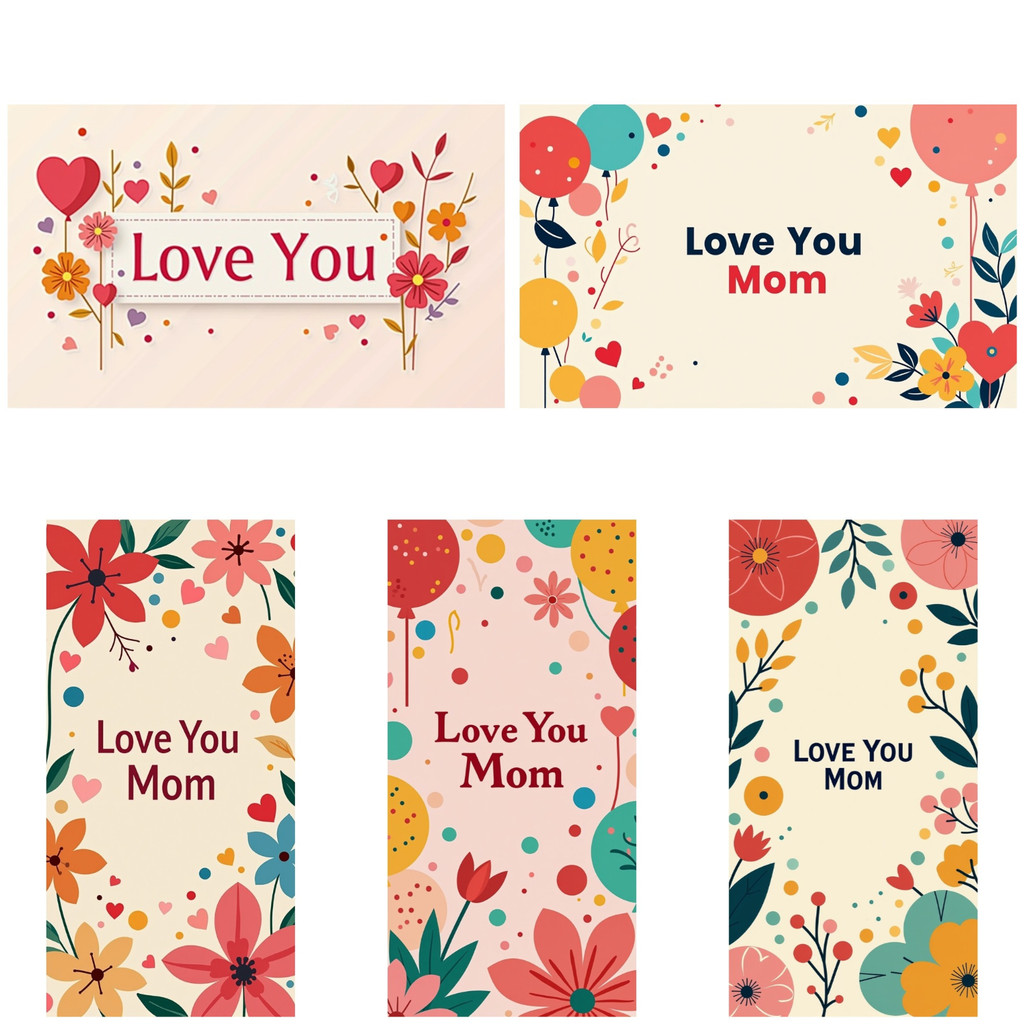 Love You Mom Backdrop Happy Mother's Day Photography Backdrop Thanks ...