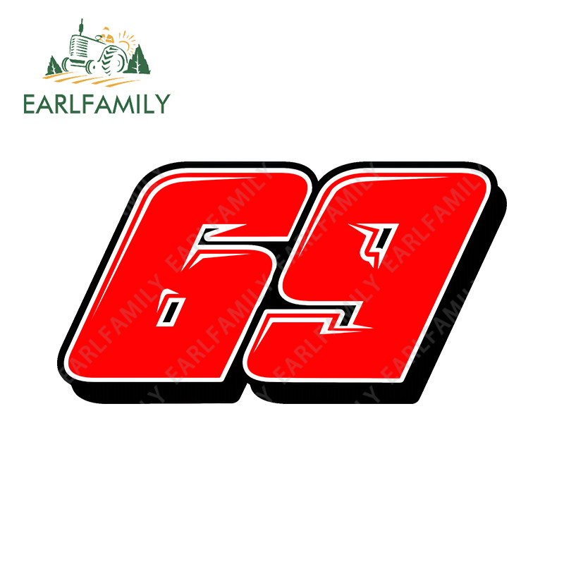 EARLFAMILY Racing Number 69 Car Sticker Vinyl Personality Skateboard ...