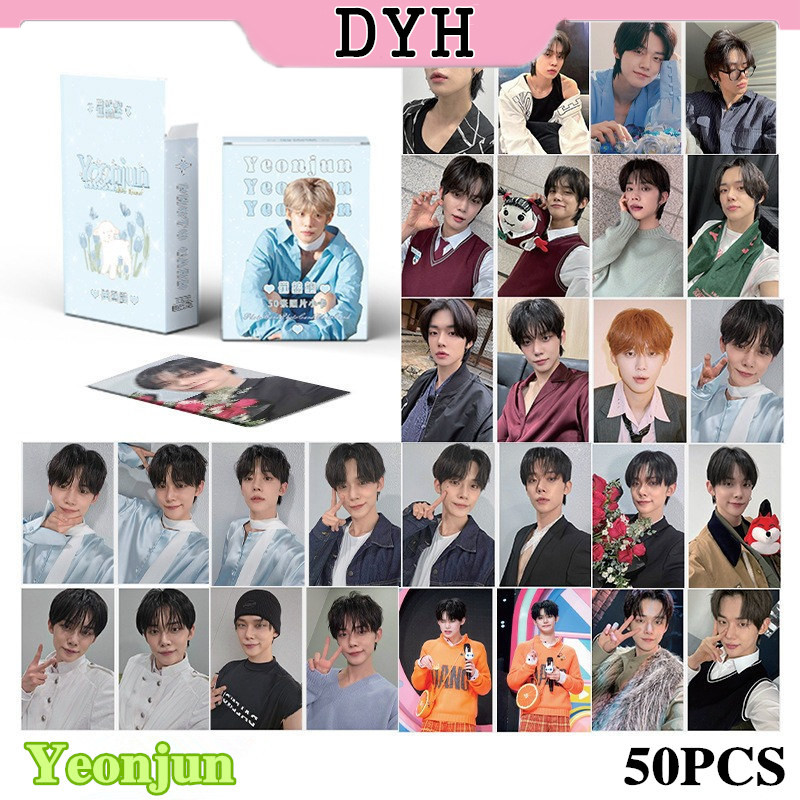 50pcs/box TXT Yeonjun Laser Card Photocards Holographic LOMO Card KPOP ...